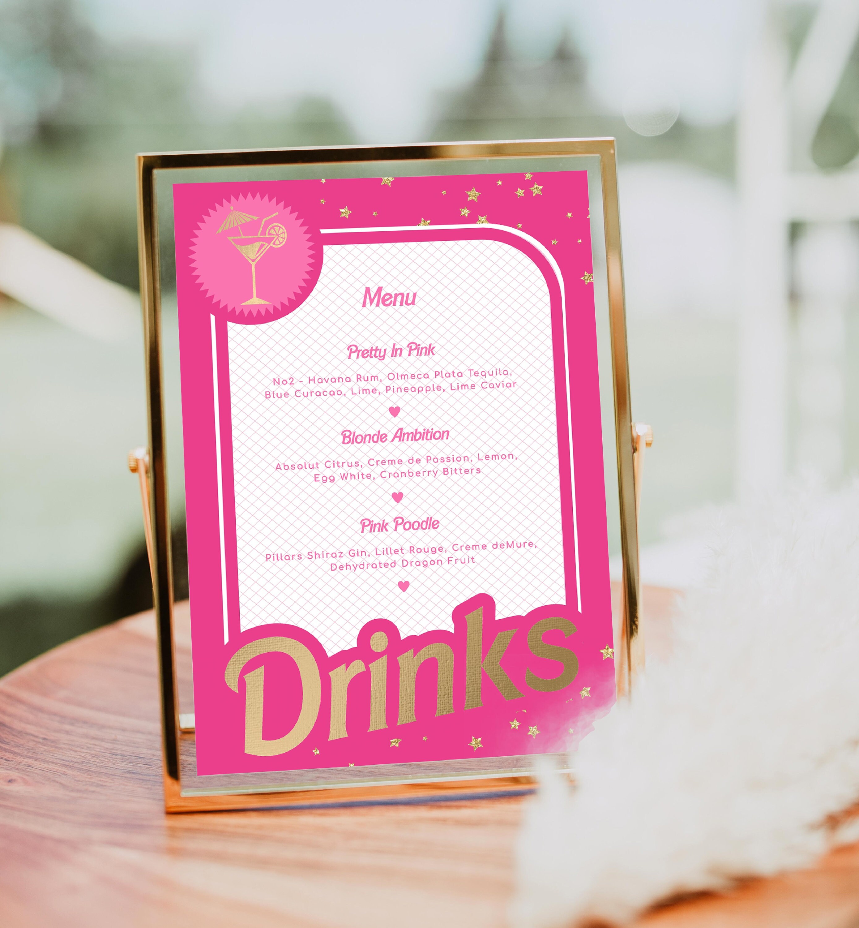 Editable Drinks Menu Sign Hens Party Cocktail Menu Birthday - Etsy ...
