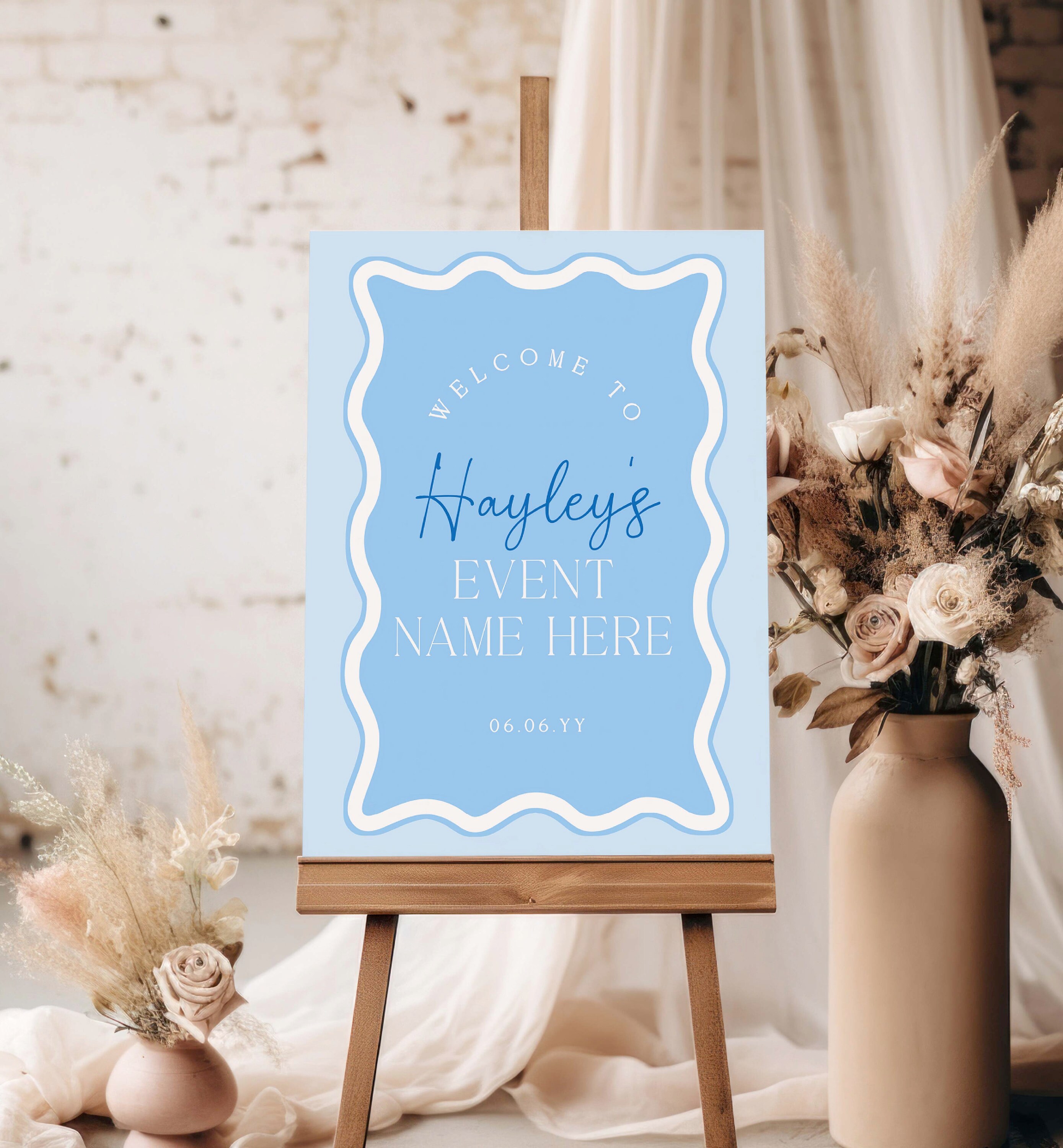 Editable Welcome Sign Template, Boy First Birthday Welcome Sign ...