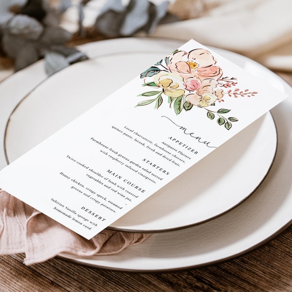 Vintage Wedding Menu - Etsy