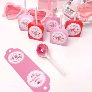 Printable Valentine's Day Lollipop Tags Template, You Make My Heart Pop ...