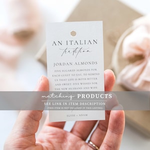 An Italian Tradition Sign, Printable Jordan Almonds Sign, Minimalist ...