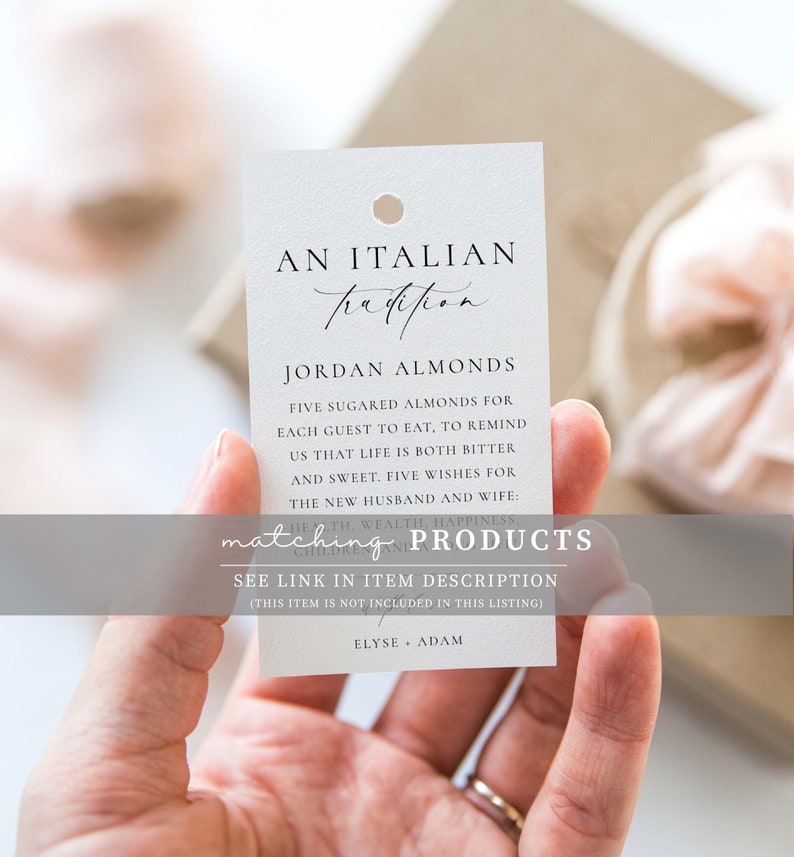 An Italian Tradition Sign, Printable Jordan Almonds Sign, Minimalist ...