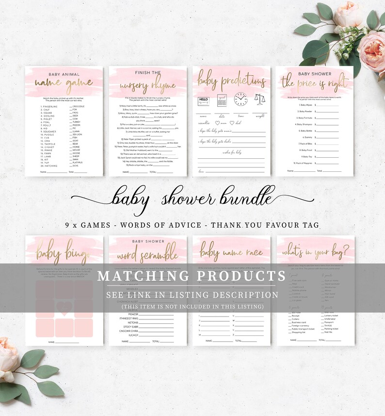 Guess the Arrival Date Game Sign Pink Watercolour Guess - Etsy