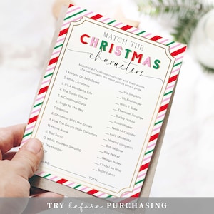 Christmas Movie Characters Game, Printable Christmas Party Christmas ...
