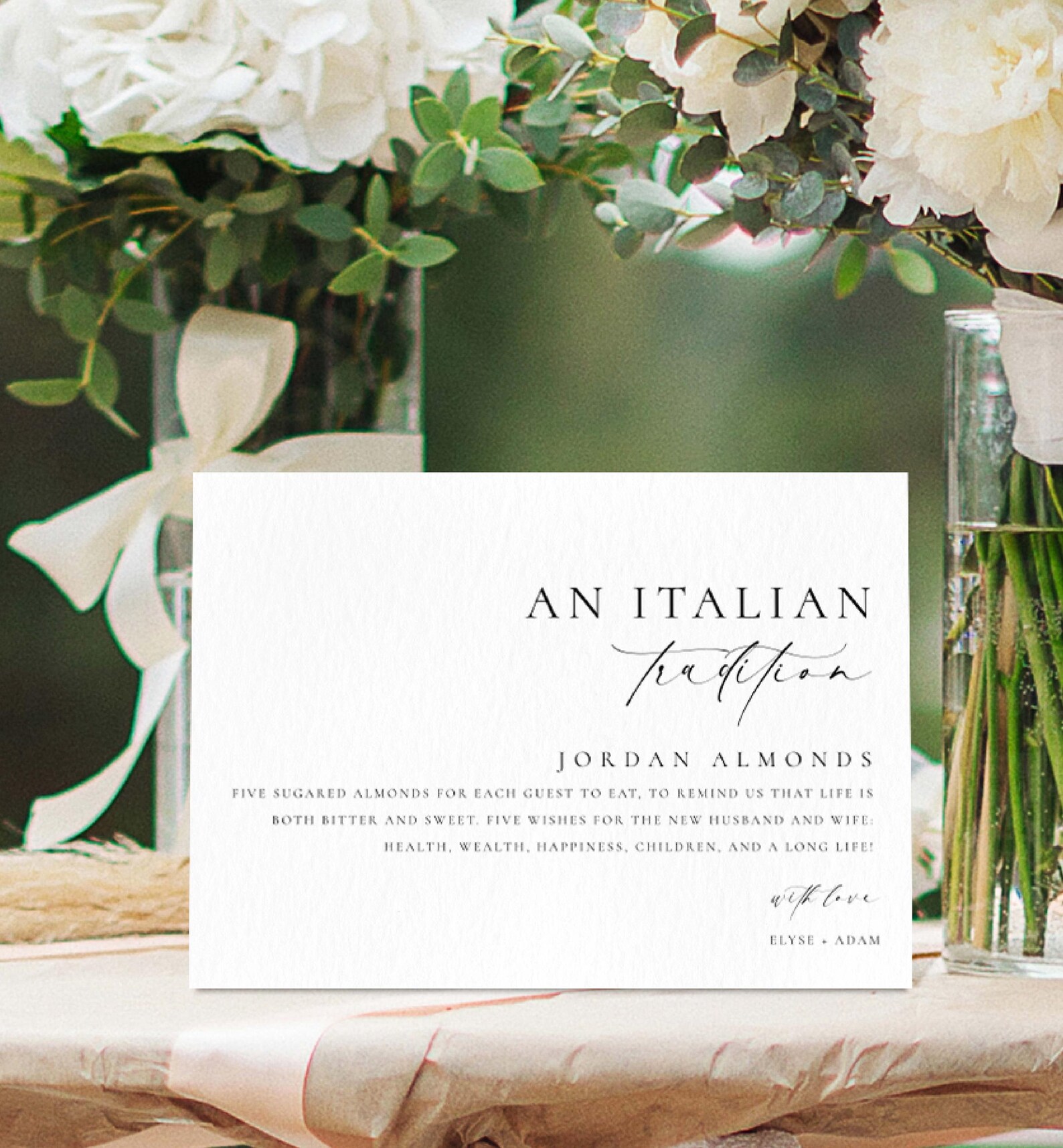 An Italian Tradition Sign, Printable Jordan Almonds Sign, Minimalist ...