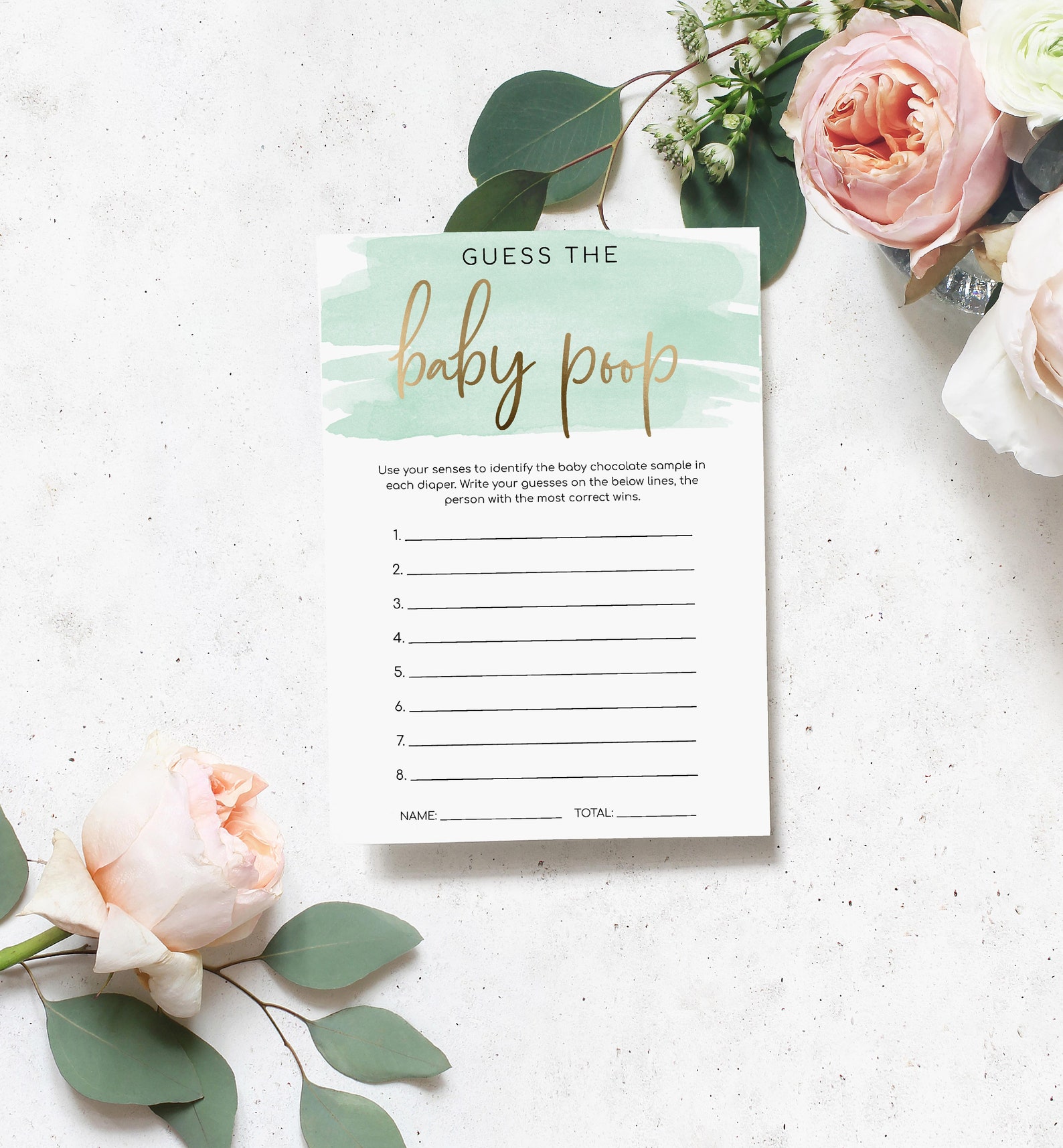 Guess the Baby Poop Game Couples Shower Gender Neutral - Etsy