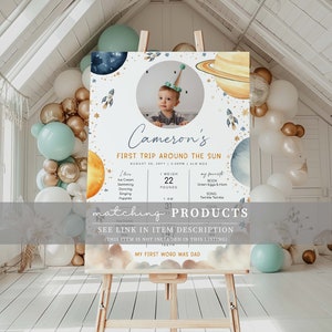 Rocket Ship Outer Space Birthday Welcome Sign, Printable First Trip ...