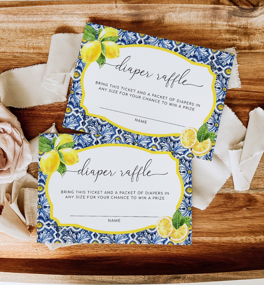 Boleto de rifa de pañales imprimible y plantilla de letrero - Etsy España