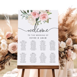 Printable 8 Table Wedding Seating Chart, Editable Wedding Table Plan ...