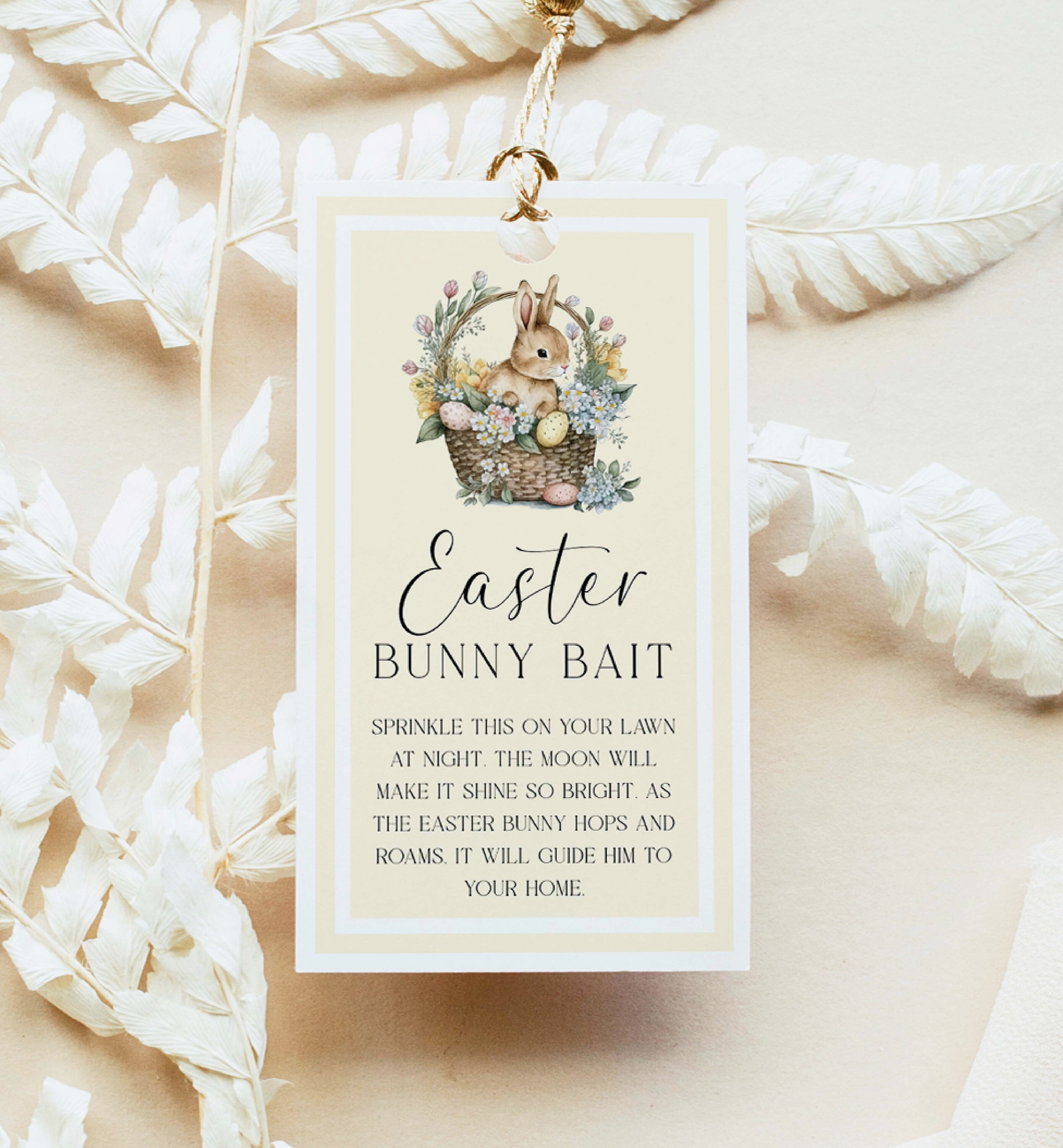Printable Easter Bunny Bait Tag Template, Easter Basket Tag, Easter ...