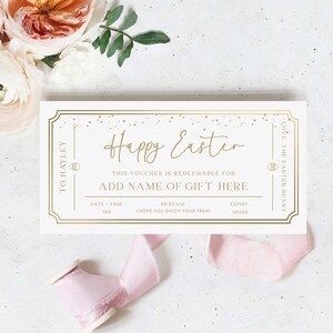 Easter Gift Voucher Template, Fully Custom Printable Gift Certificate ...