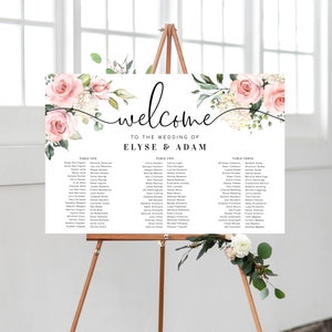 Printable Wedding 3 Long Tables Seating Chart, Wedding Banquet Table ...