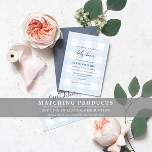 Blue Gingham Welcome Sign, Boy Baby Shower Pale Blue Check Welcome Sign ...