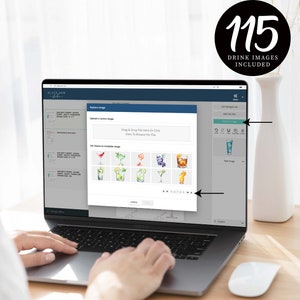 Spritz Station Sign Template, Blue White Stripe Alcohol Spritz Cocktail ...