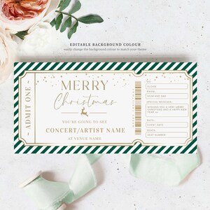 Christmas Concert Ticket Gift Voucher Template: Printable DIY Music ...