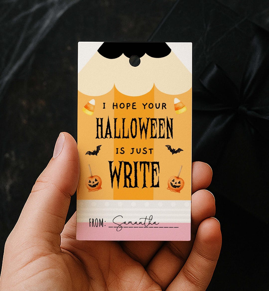 Halloween Pencil Gift Tag: Printable Trick or Treat Tags (2" X 3.5") - Etsy