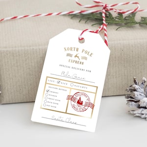 Printable North Pole Special Delivery Gift Tag, Santa's Workshop Gift ...