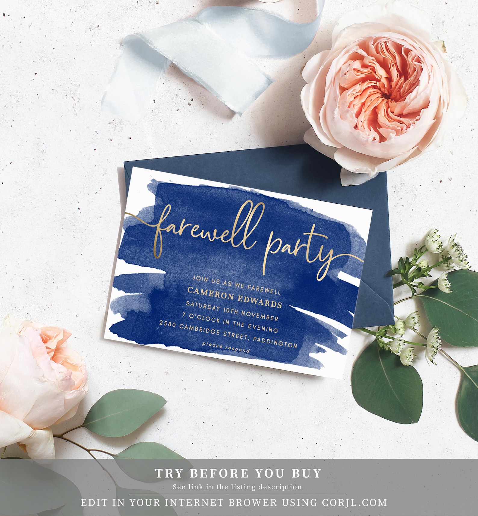 Navy Farewell Party Invitation Goodbye Party Invitation - Etsy