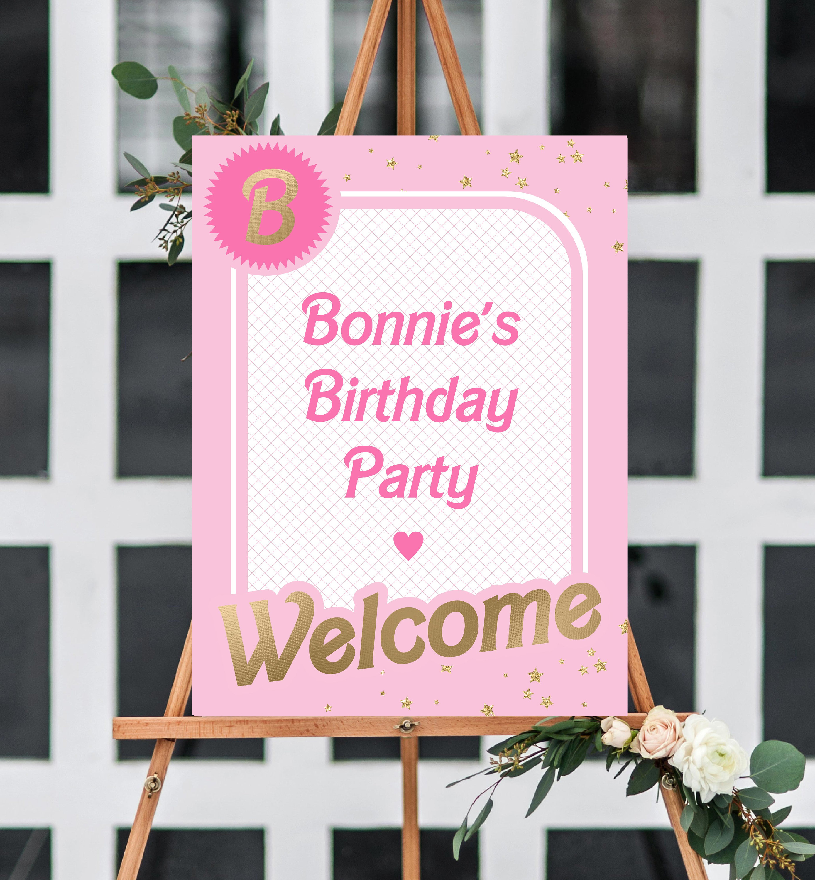 Printable Welcome Sign Printable Editable Pink Gold | Etsy Australia
