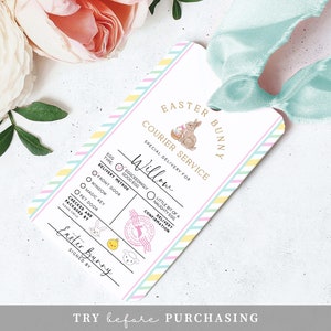 Printable Easter Bunny Special Delivery Gift Tag, Easter Gift Tags ...