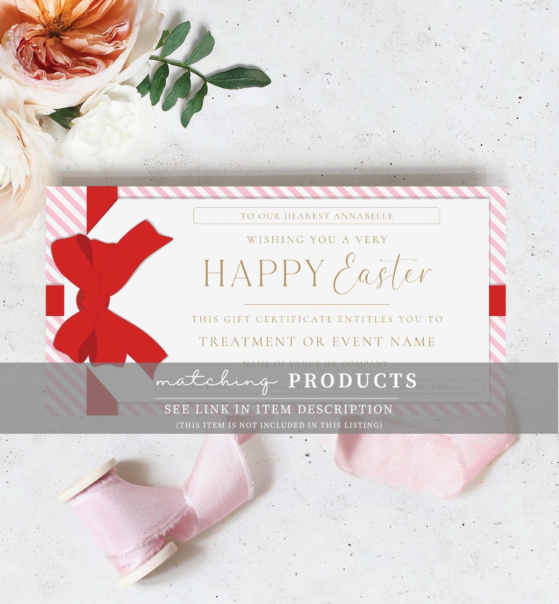 Easter Gift Voucher Template, Fully Custom Printable Gift Certificate ...