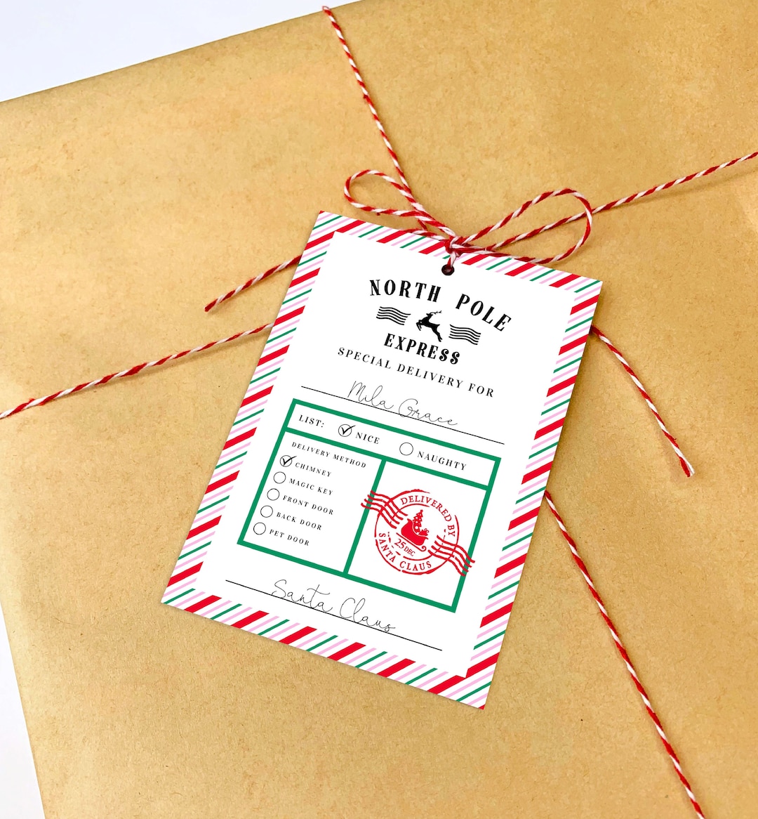 Printable North Pole Special Delivery Gift Tag, Santa's Workshop Gift ...