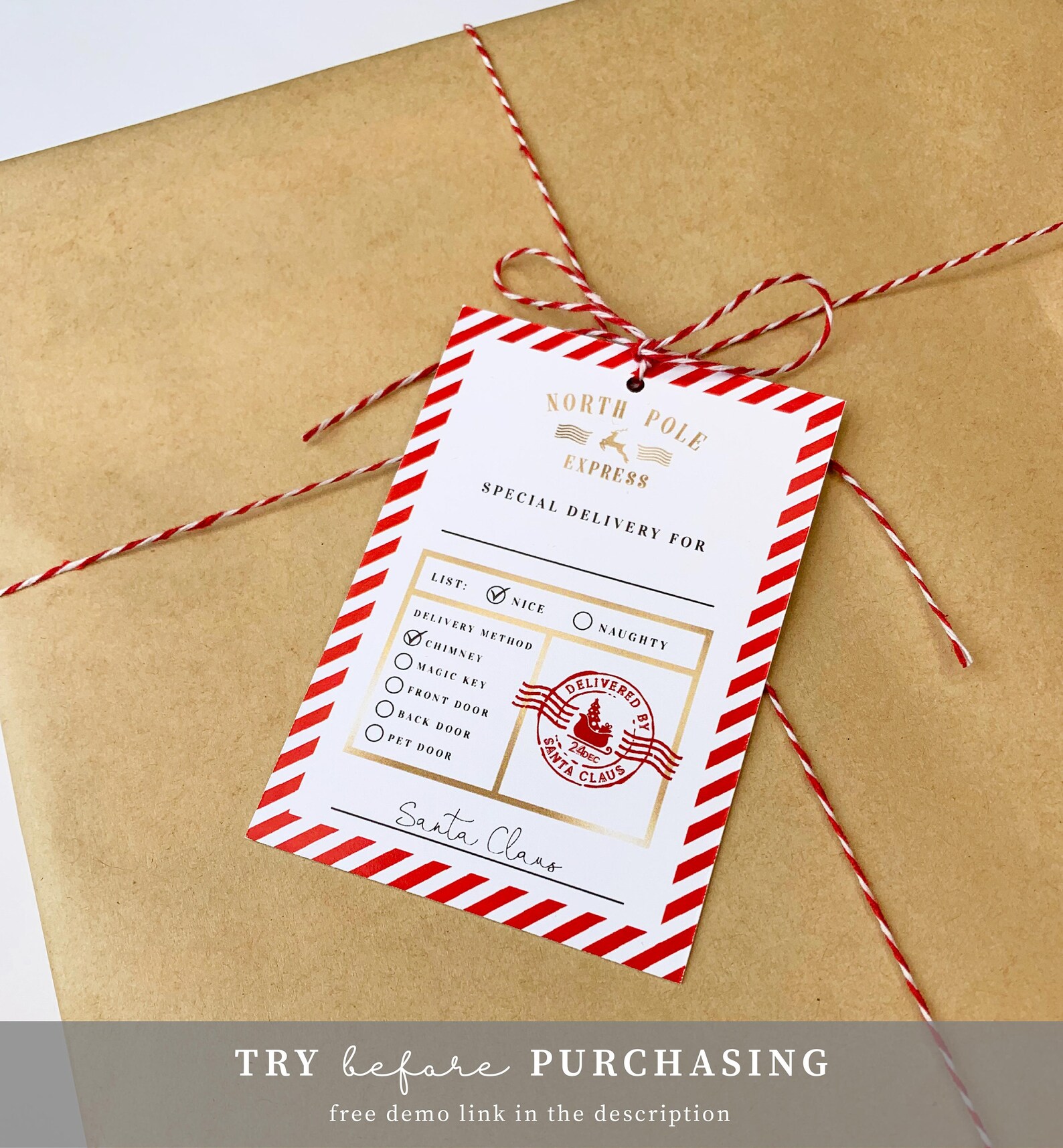 Printable Santa Gift Tags North Pole Express Special Delivery - Etsy