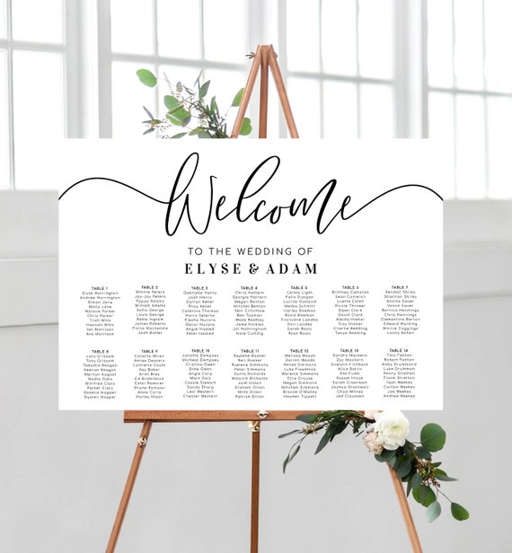 Editable Wedding Table Plan Printable Modern Minimalist | Etsy