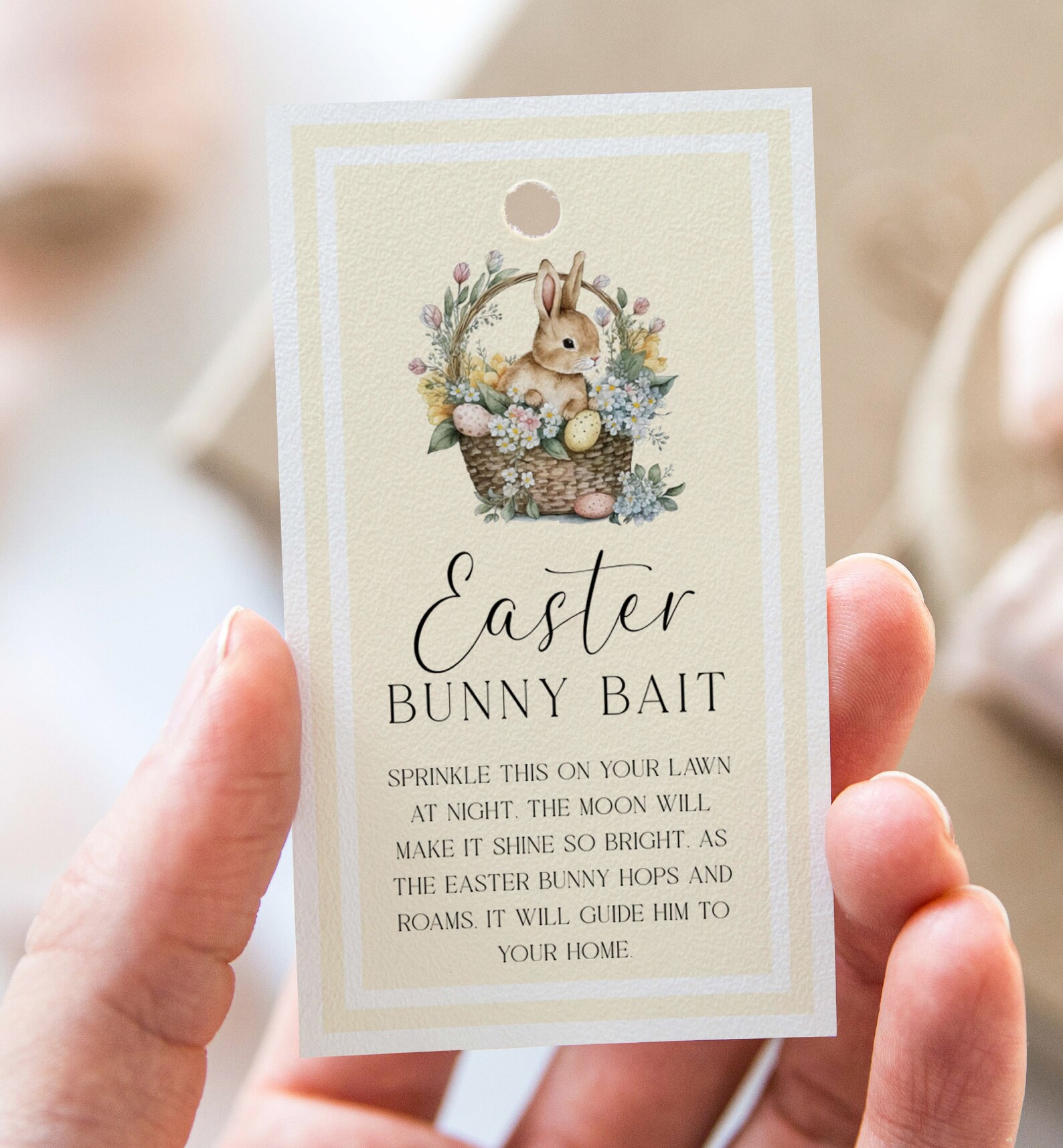 Printable Easter Bunny Bait Tag Template, Easter Basket Tag, Easter ...
