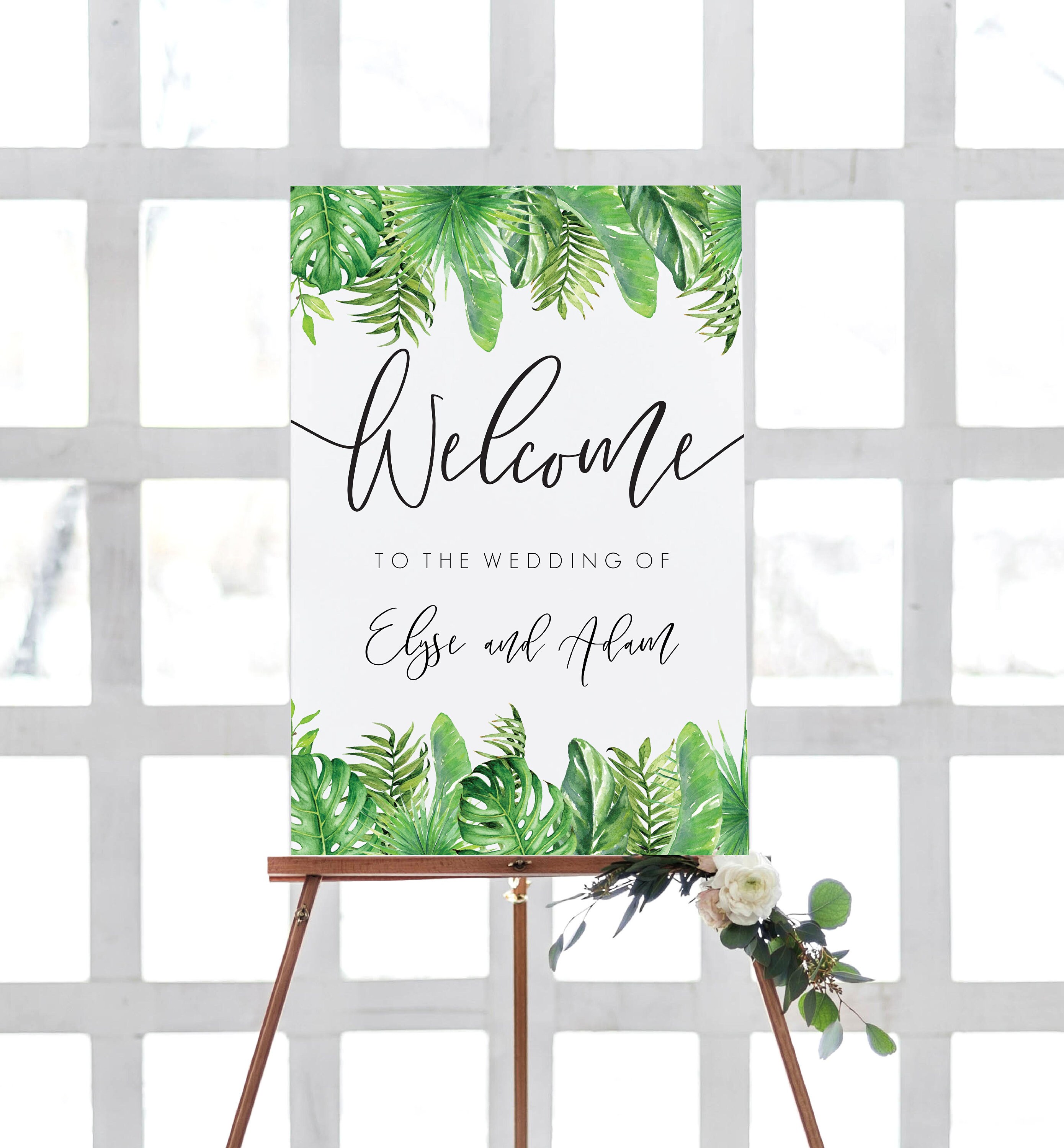 Printable Tropical Wedding Welcome Sign Palm Springs Wedding - Etsy ...