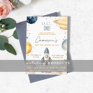 Rocket Ship Outer Space Birthday Welcome Sign, Printable First Trip ...