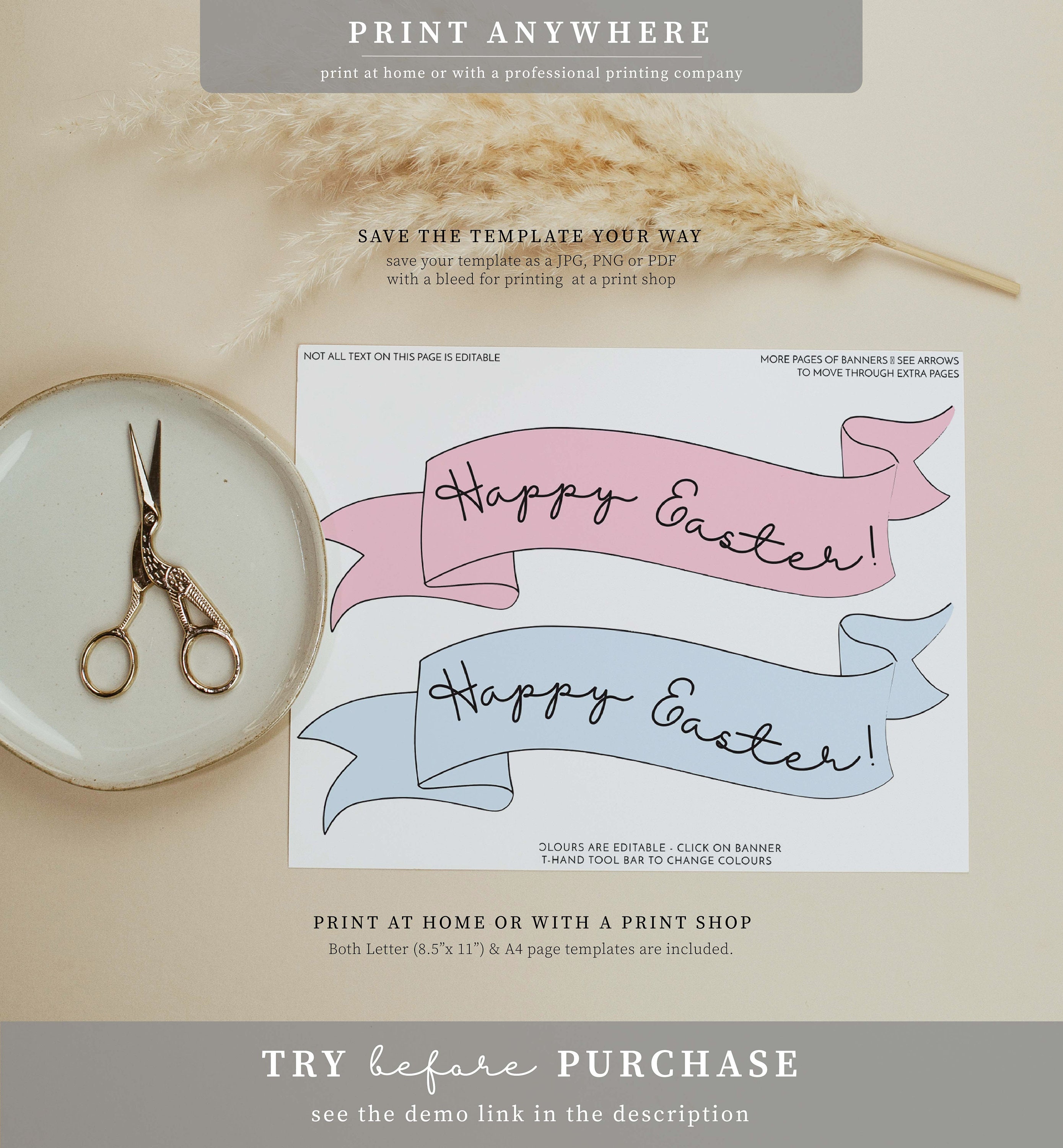 Printable Easter Egg Hunt Banner Template, Easter Egg Hunt Prop, Easter ...