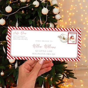 Printable Santa North Pole Mail Envelope Template, Christmas Letter ...