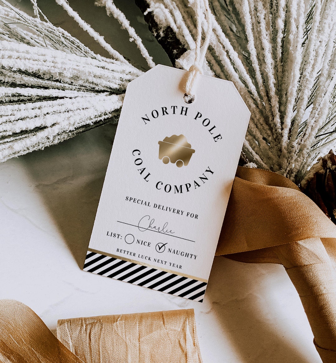 Printable North Pole Coal Company Gift Tag, Lump of Coal Gift Tag ...