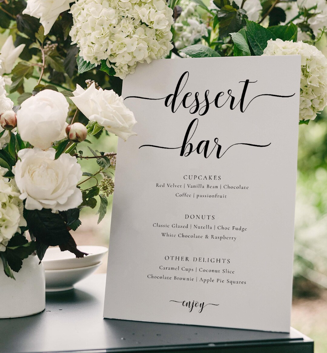 Printable Dessert Bar Sign, Minimalist Wedding Dessert Table Sign ...