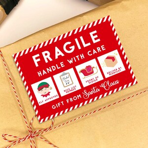 Christmas Fragile Label, Santa's Workshop Gift Tag (printable) - Etsy