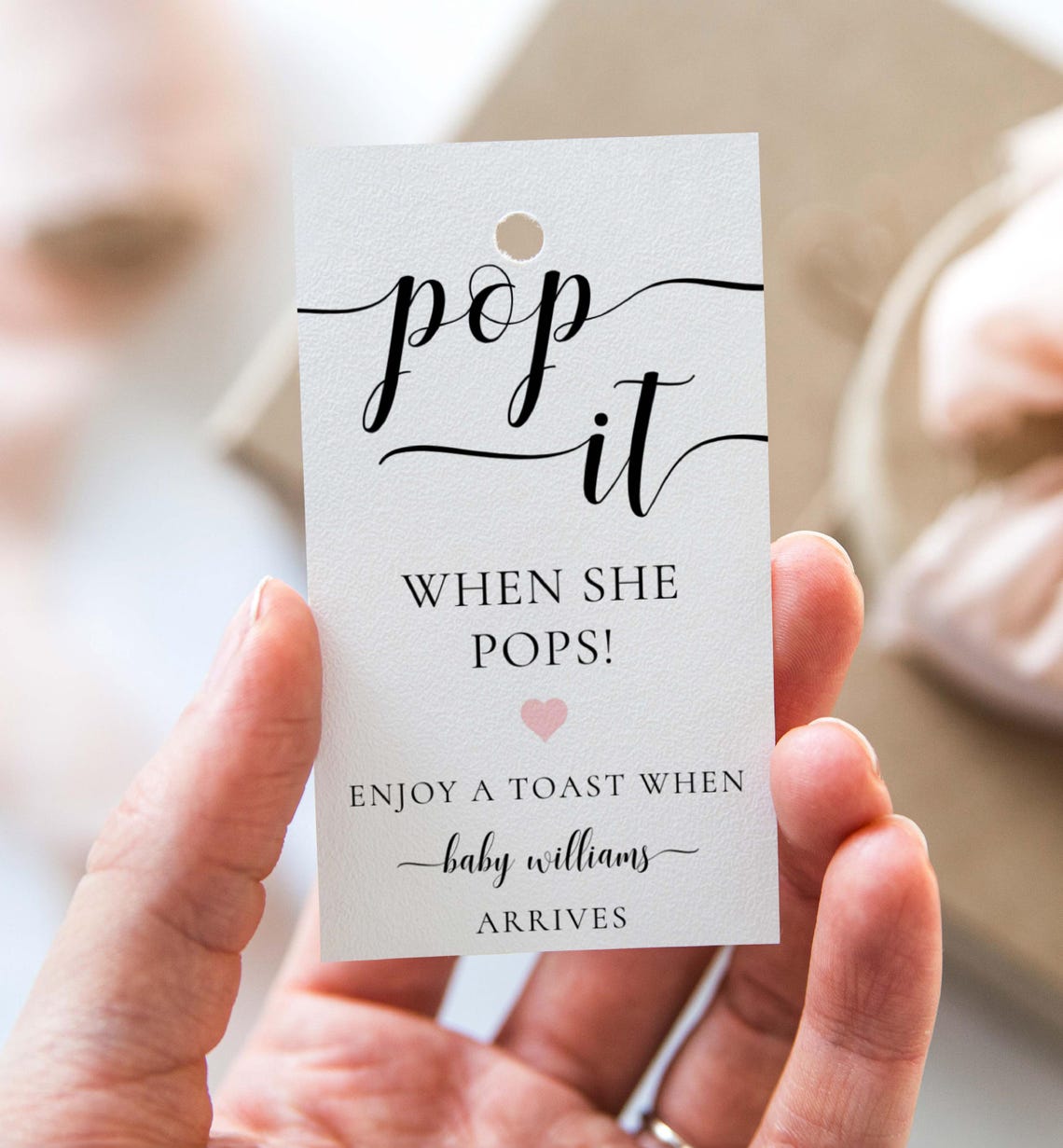 Pop It When She Pops Tag Template, Printable Baby Shower Mini Champagne ...