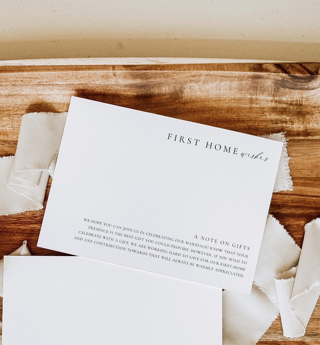 Printable First Home Wishes Card, Wedding New Home Fund, Minimalist ...