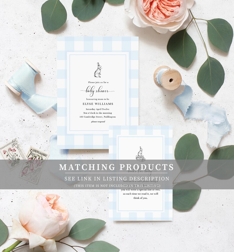 Blue Gingham Welcome Sign Boy Baby Shower Pale Blue Check | Etsy Australia