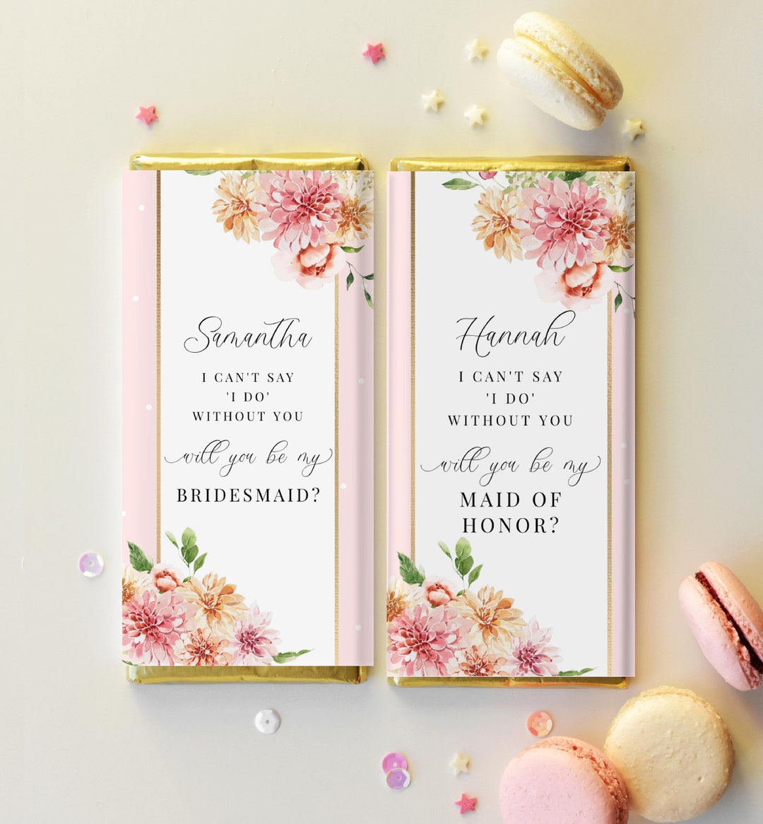 Bridesmaid Proposal Chocolate Wrapper Label, Will You Be My Bridesmaid ...