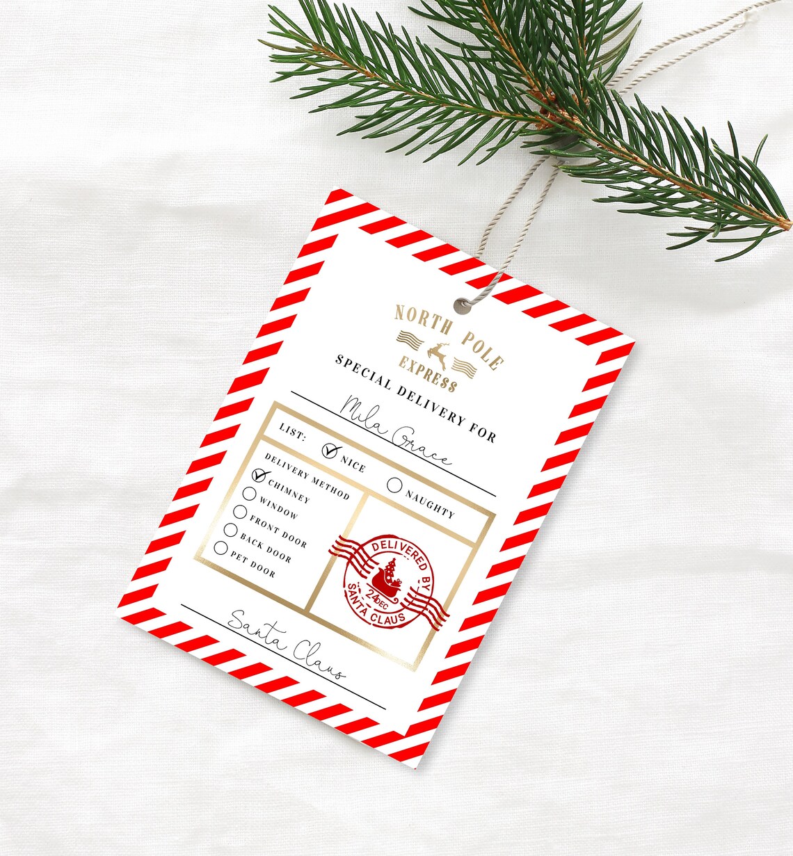 Printable Santa Gift Tags North Pole Express Special Delivery - Etsy