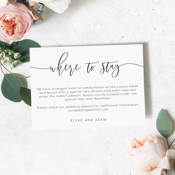 Accommodation Cards - Etsy