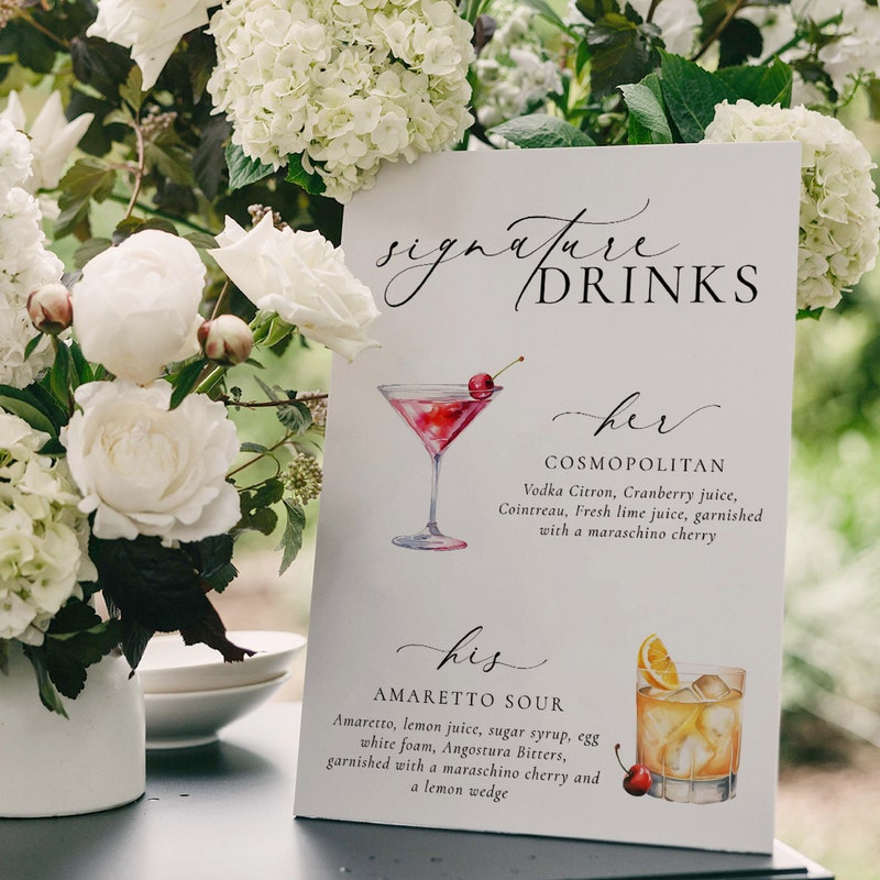 Signature Cocktail Sign - Etsy