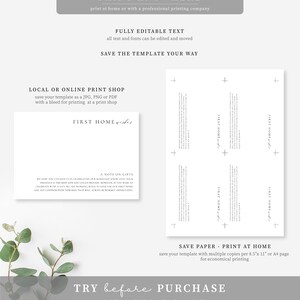 Printable First Home Wishes Card, Wedding New Home Fund, Minimalist ...