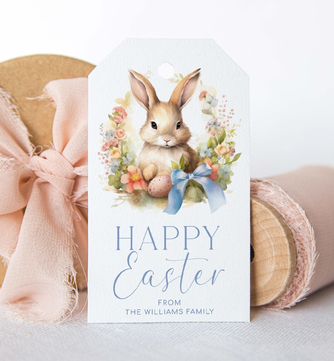 Easter Happy Easter Tag Template, Printable Easter Bunny Gift Tag ...