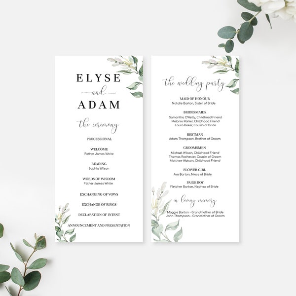 Diy Wedding Program - Etsy