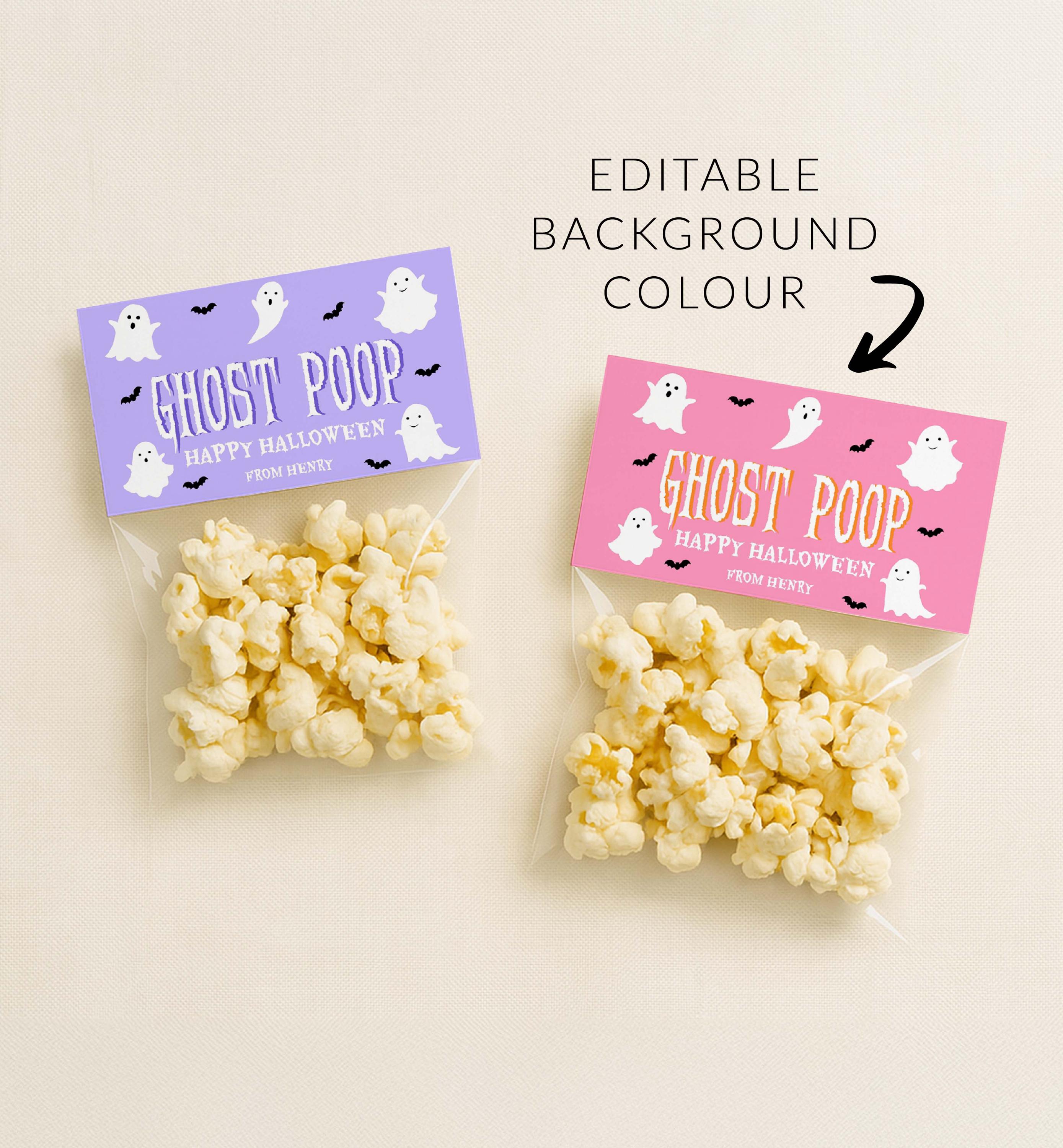 Ghost Poop Halloween Treat Bag Topper: Printable Favor Tags (DIY ...