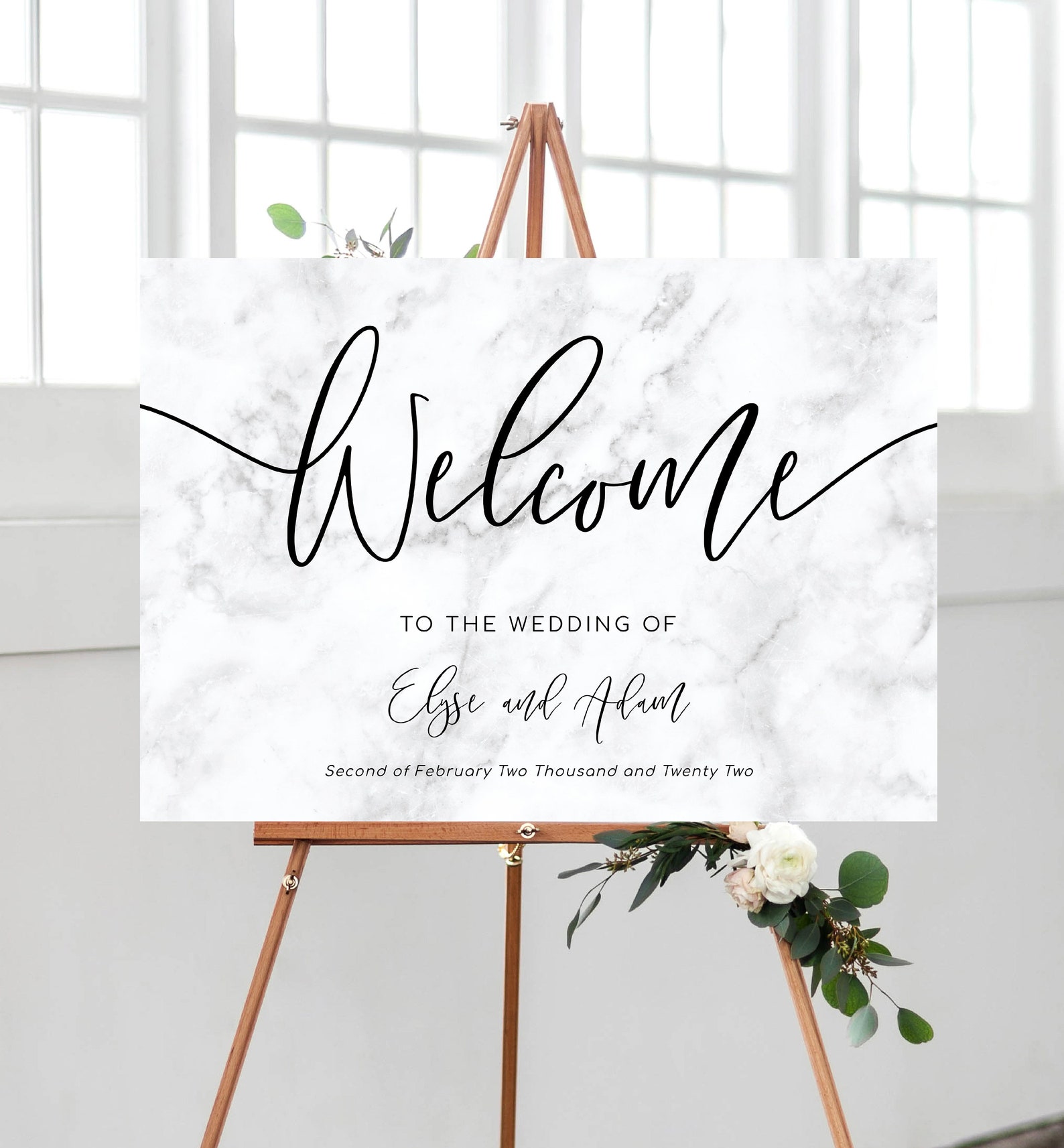 Printable Marble Wedding Welcome Sign Editable Welcome Sign | Etsy