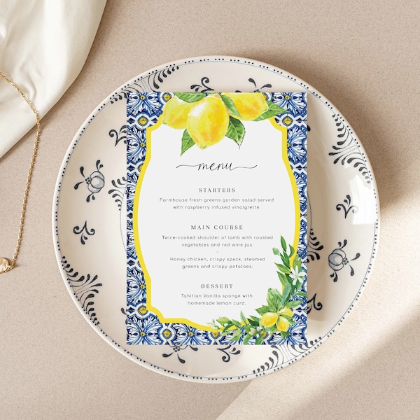 Positano Coast Menu - Etsy