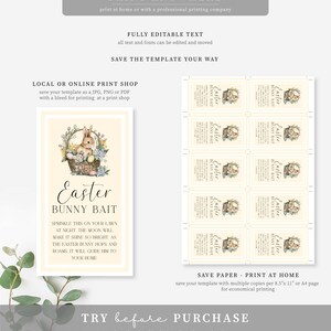 Printable Easter Bunny Bait Tag Template, Easter Basket Tag, Easter ...